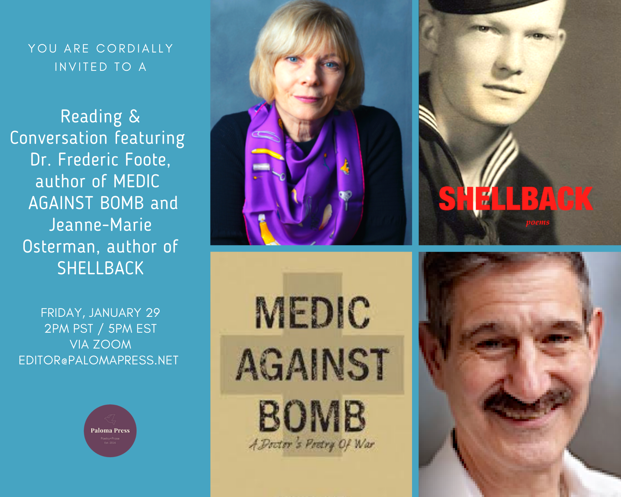 Reading & Conversation with Jeanne-Marie Osterman & Fred Foote – Paloma ...