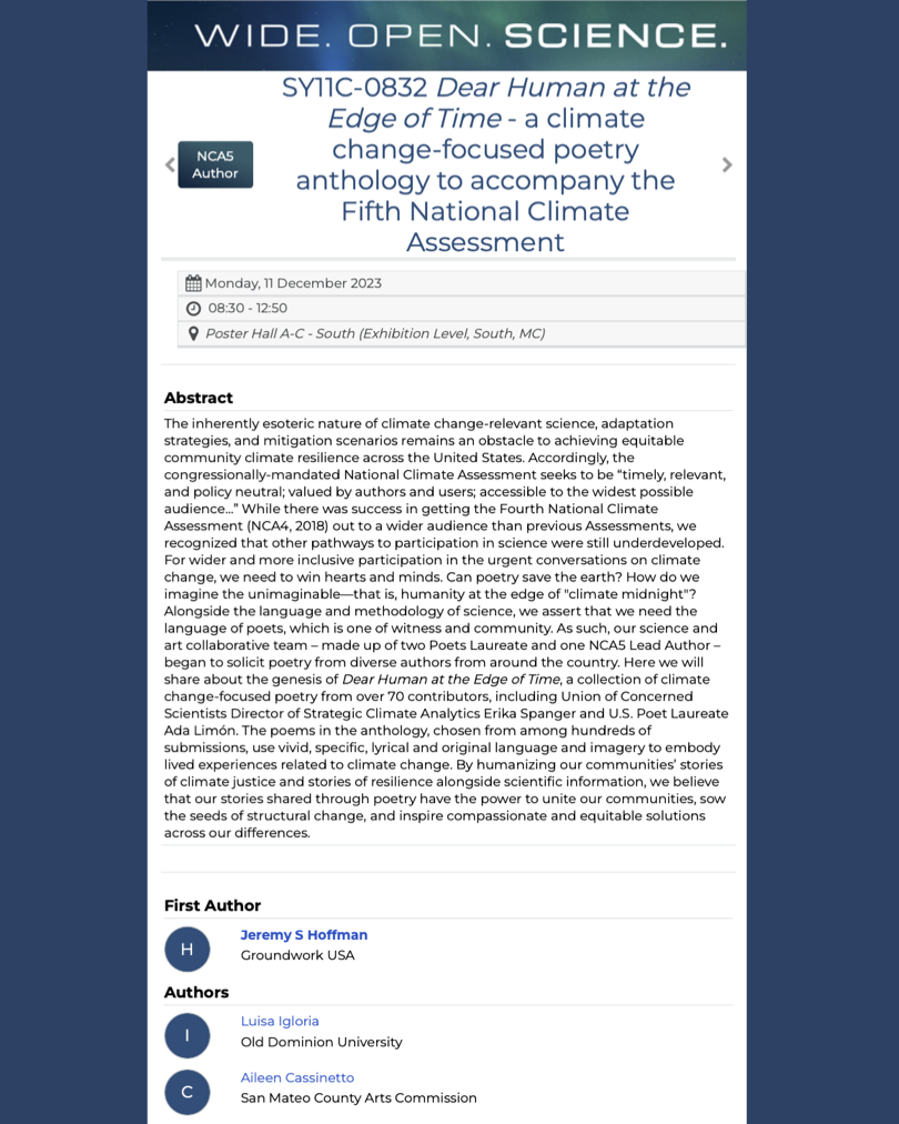 Dear Human at AGU23! – Paloma Press